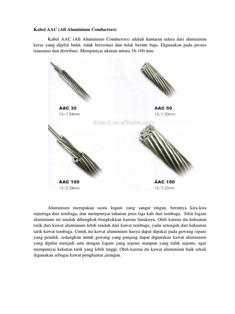 Kabel AAC: Spesifikasi dan Kegunaan | PDF | Teknologi & Rekayasa