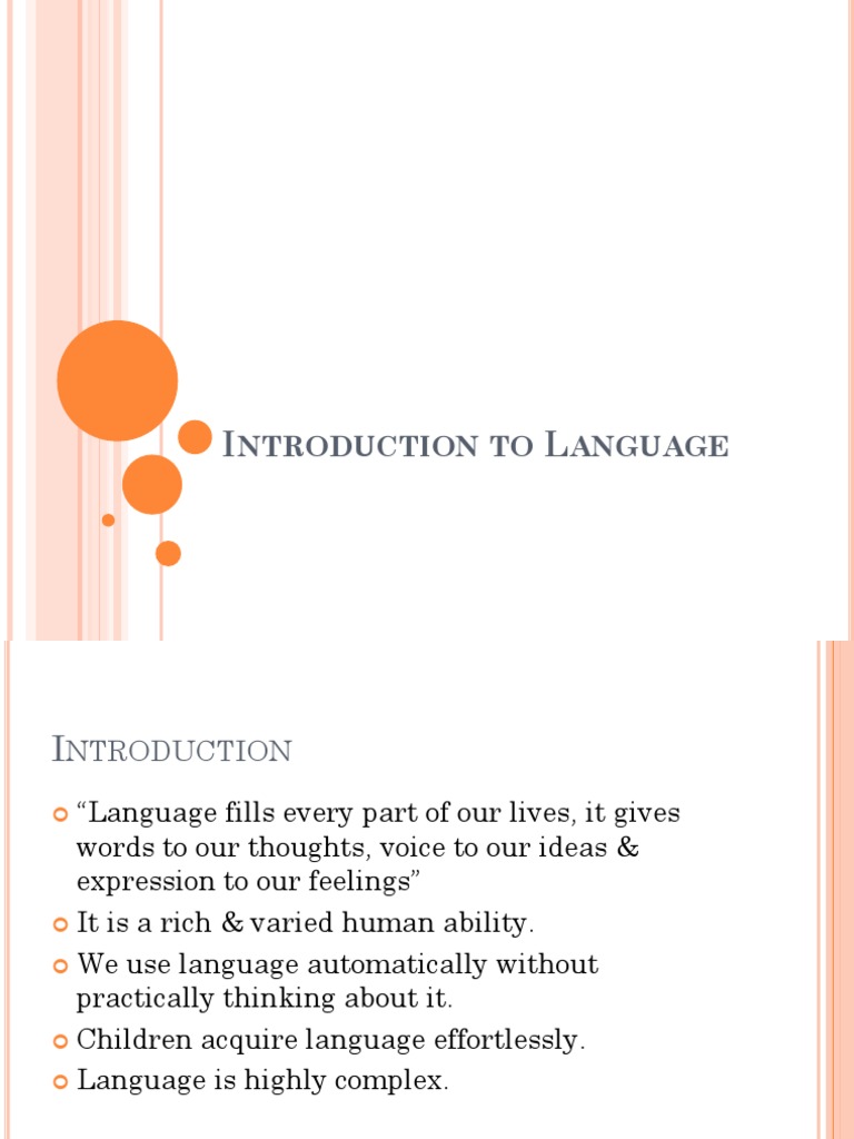 Introduction To Language | PDF | Phoneme | Phonetics