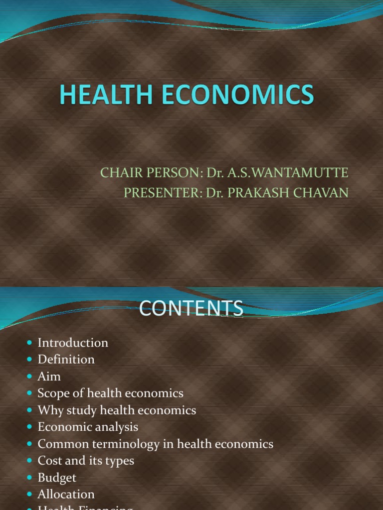 Scope of Health Economics | PDF | Measures Of National Income And ...