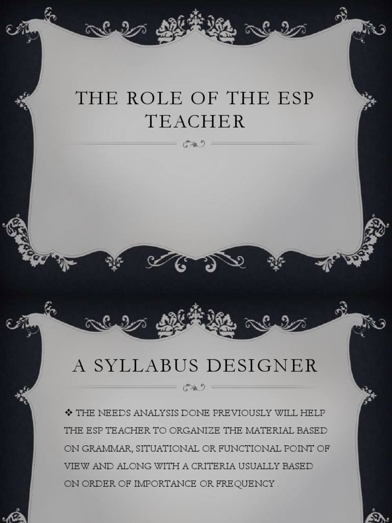 The Role of The Esp Teacher | PDF | Career & Growth