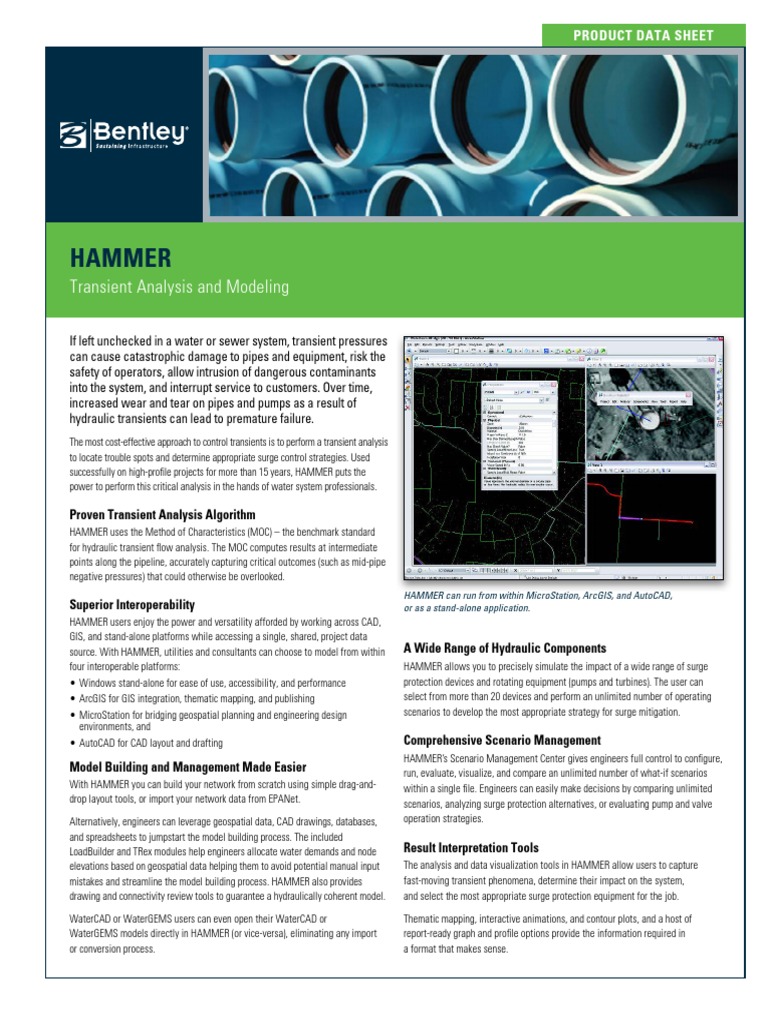Bentley Hammer PDF | PDF | Geographic Information System | Arc Gis