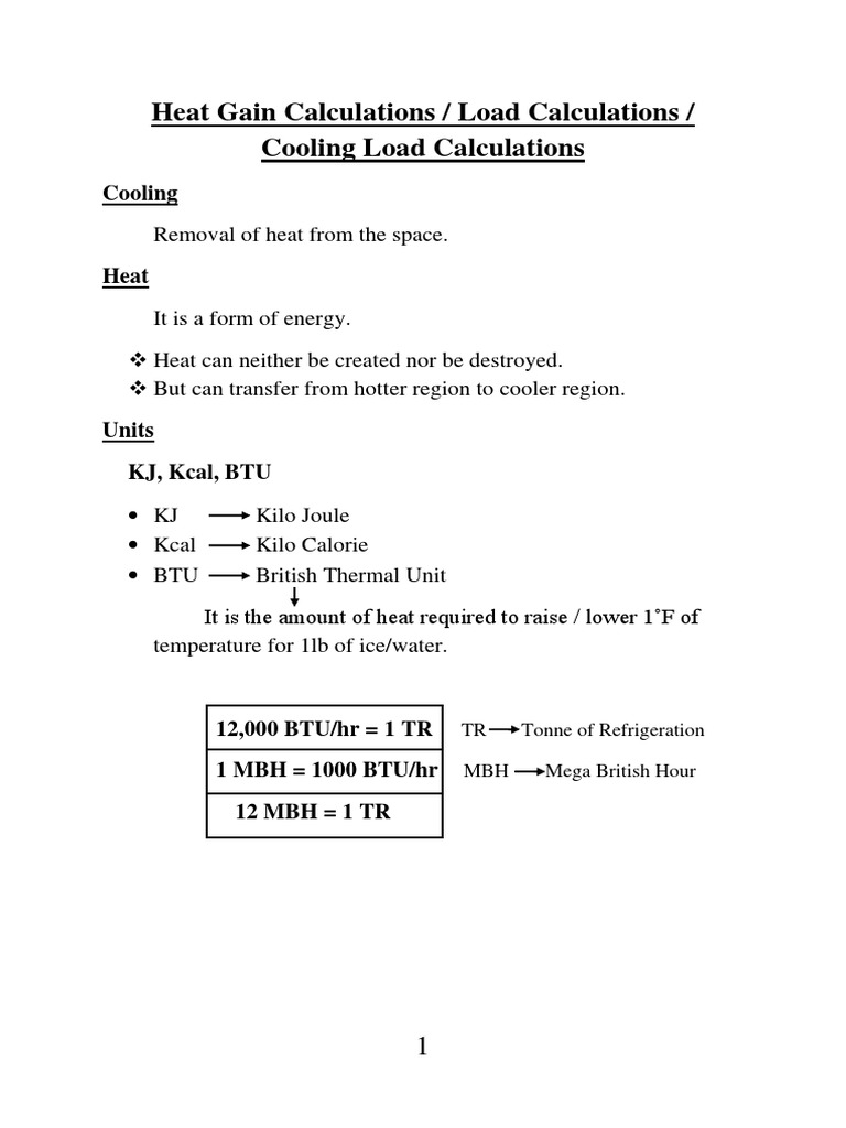 Heat Gain Calculations | PDF | Heat | Hvac