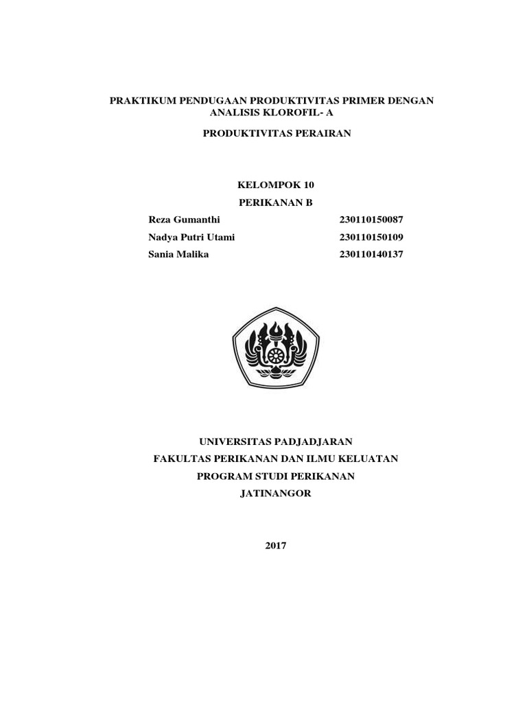 Rumus Klorofil untuk Produktivitas Perairan | PDF