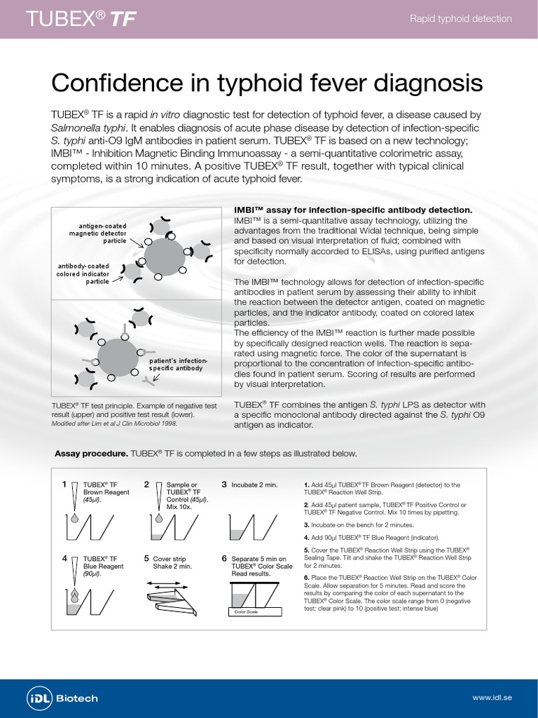TUBEX TF Technical Leaflet | PDF | Sensitivity And Specificity ...