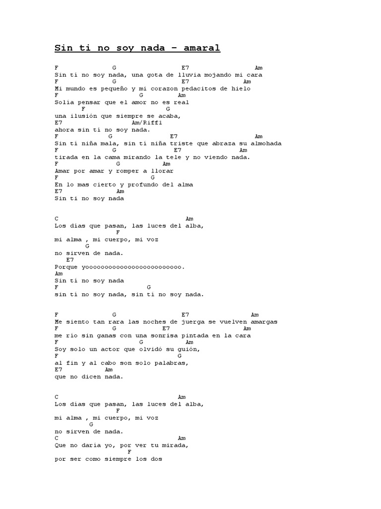 Sin Ti No Soy Nada | PDF