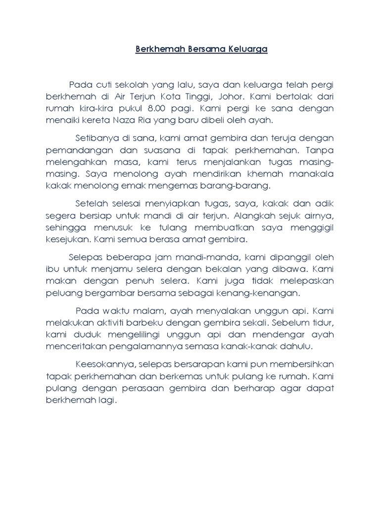 Berkhemah Bersama Keluarga | PDF