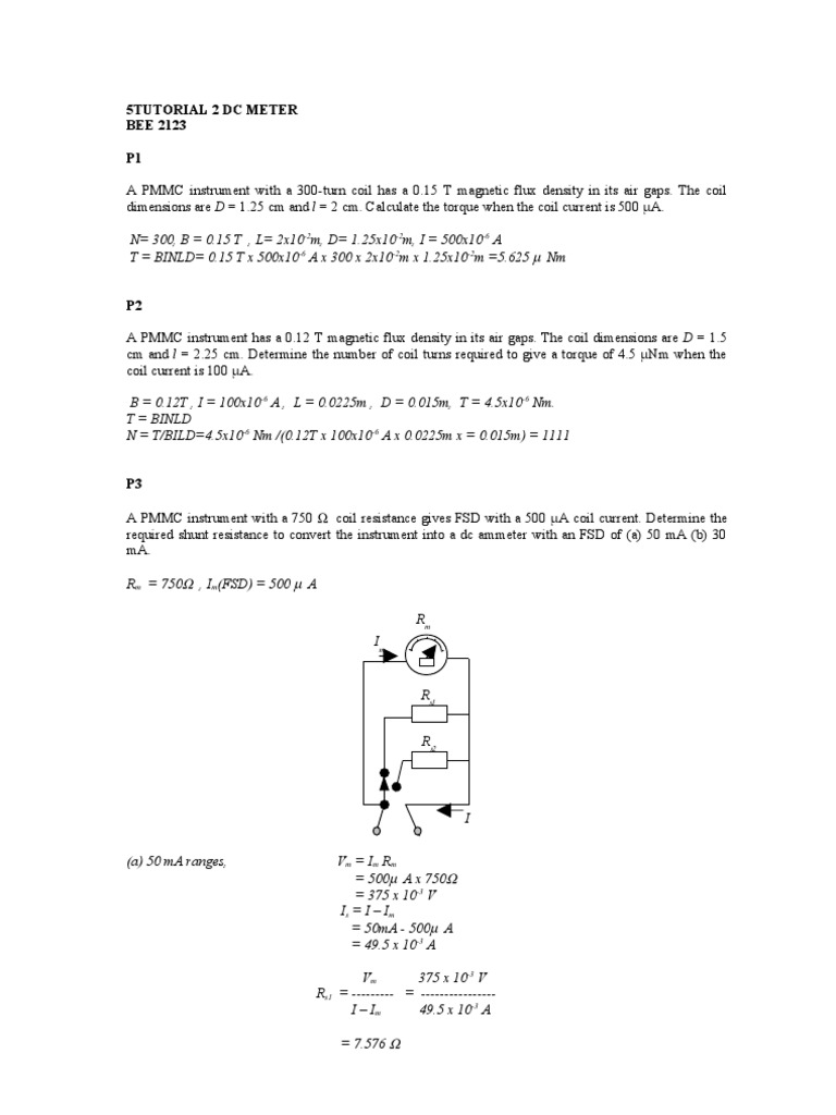 BEE2123 TUT2 - DCMeter Solution | PDF | Voltage | Electronics