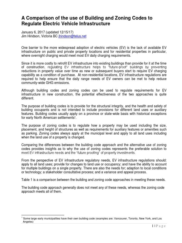 A Comparison of The Use of Building & Zoning Codes To Regulate EV ...