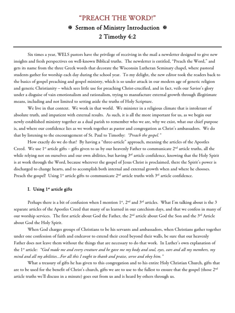 Preach The Word! | PDF | The Gospel | Christian Church