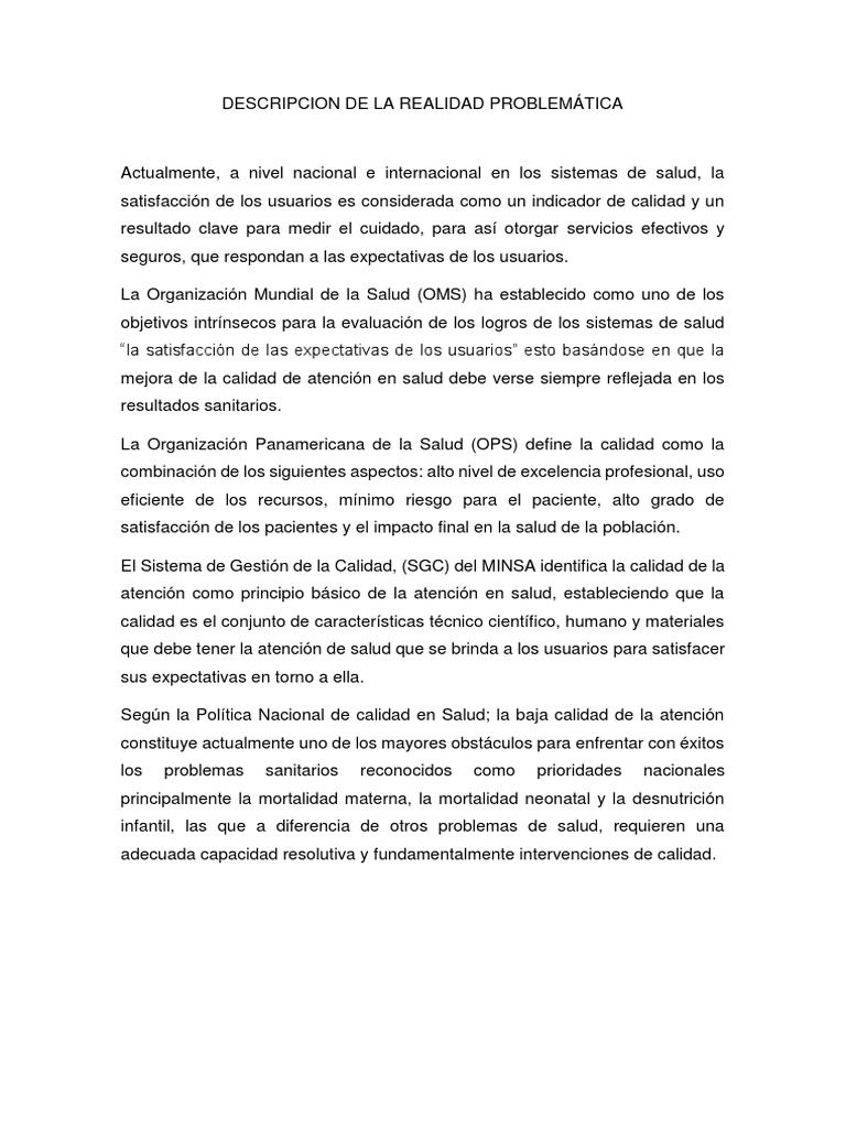 Descripcion de La Realidad Problemática