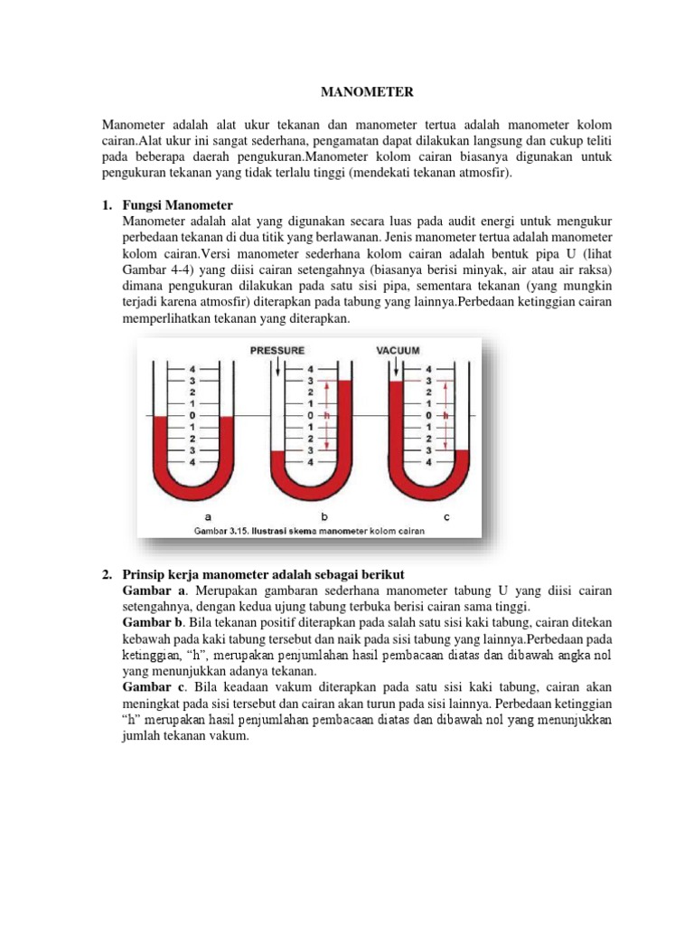 MENGUKUR TEKANAN DENGAN MANOMETER DAN SENSOR BOURDON | PDF