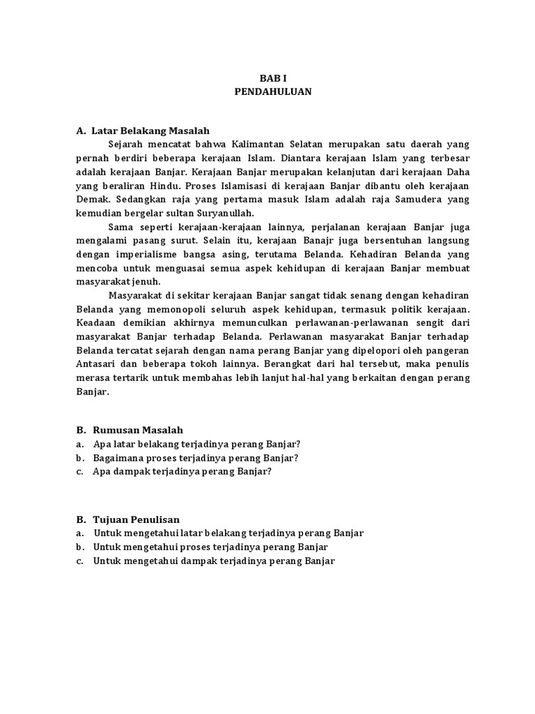 Latar Belakang Perang Banjar 1859-1906 | PDF | Perjalanan | Sejarah