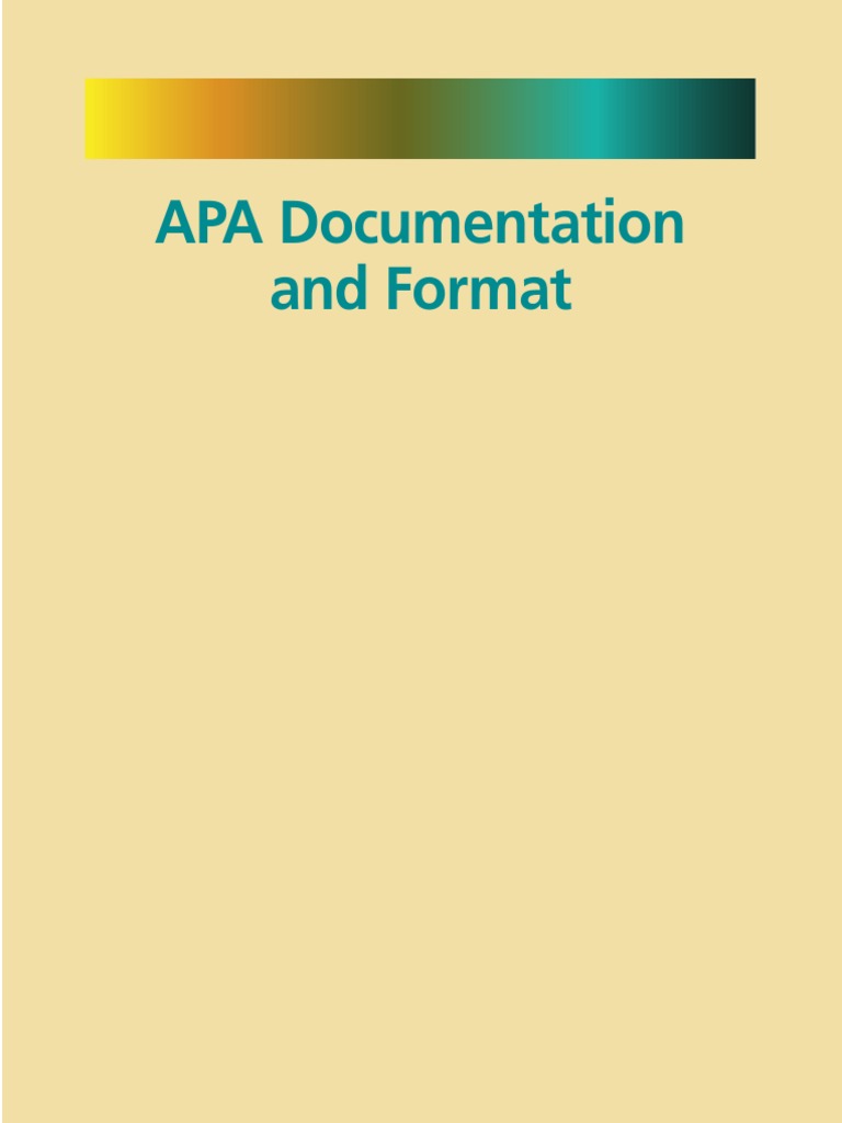 Apa Documentation & Formatting Guidelines (For Writing Research Papers ...