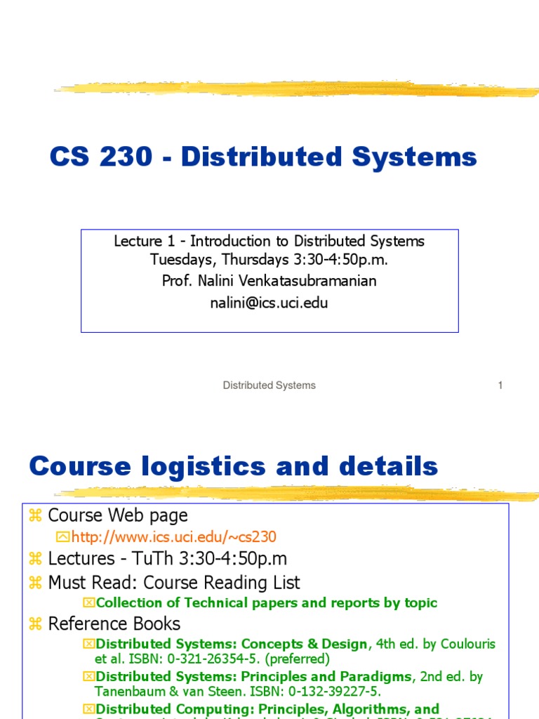 CS 230 - Distributed Systems | Download Free PDF | Message Passing | Distributed Computing