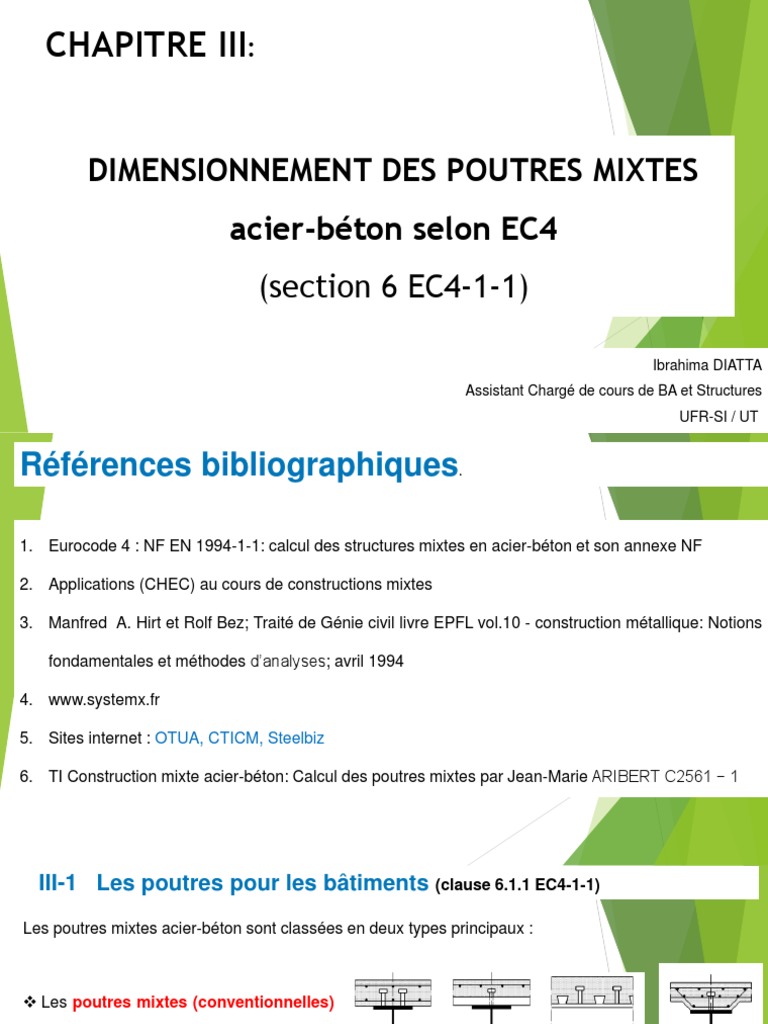 P1-Chapitre III - Dimensionnement Des Poutres Mixtes ELU | PDF ...