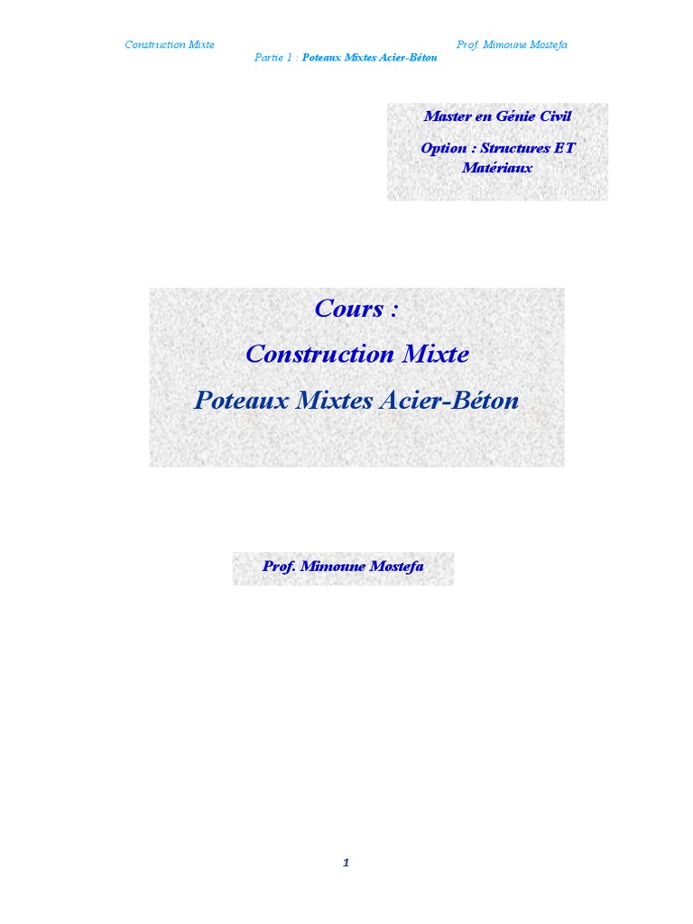 Cours Construction Mixte - Poteaux Partie1-14 PDF | PDF | Technologie et ingénierie
