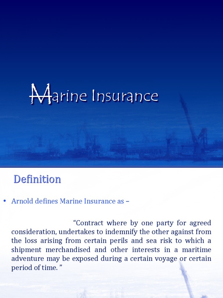 Marine Insurance Overview and Companies | PDF | Insurance | Financial Risk