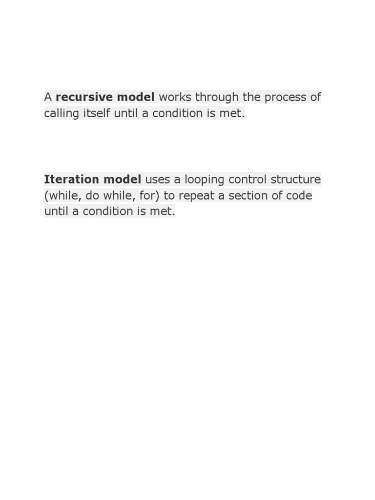 Recursive Vs Iteration | PDF