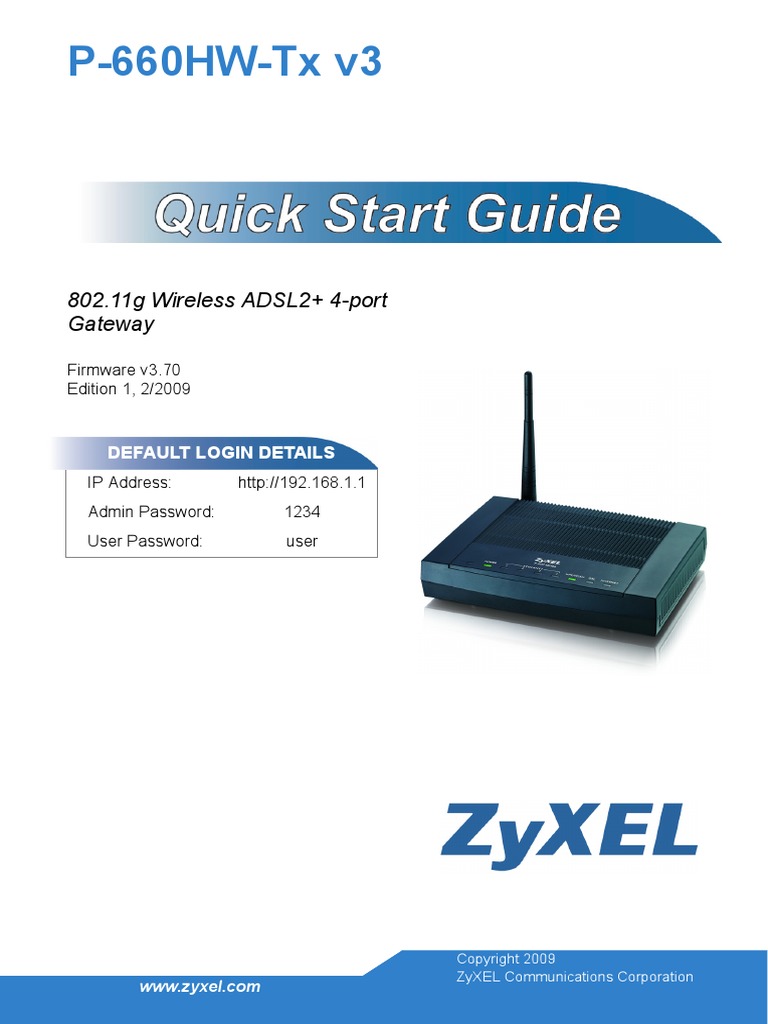 Zyxel P 660HW T1 v3 - 2 | PDF | Wireless Lan | Internet Service Provider