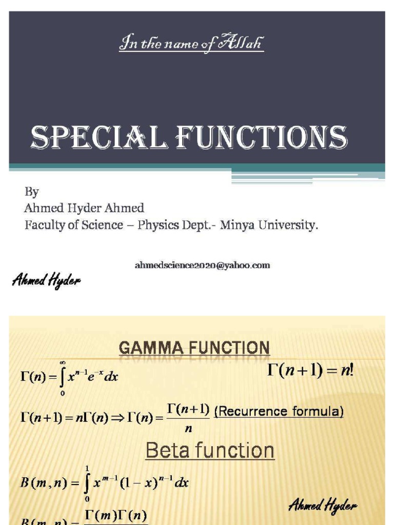 Special Functions | PDF