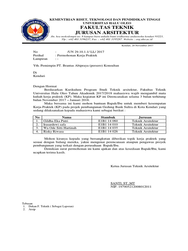 Surat Pengantar KP | PDF