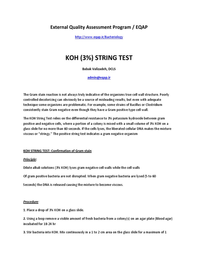 Positive Koh Test