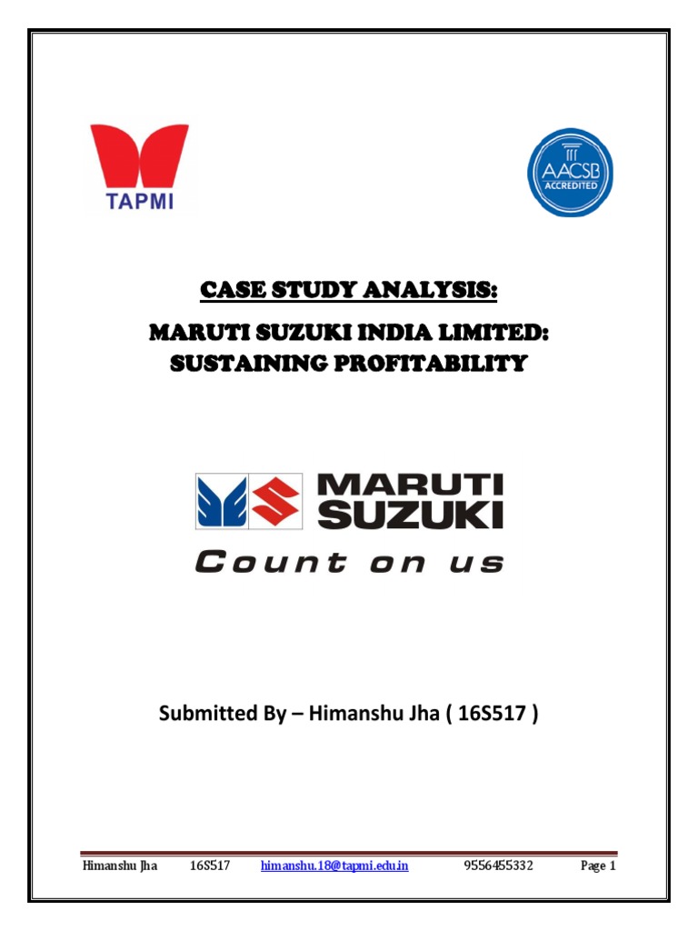 Maruti Suzuki 16S517 | PDF | Car | Oligopoly