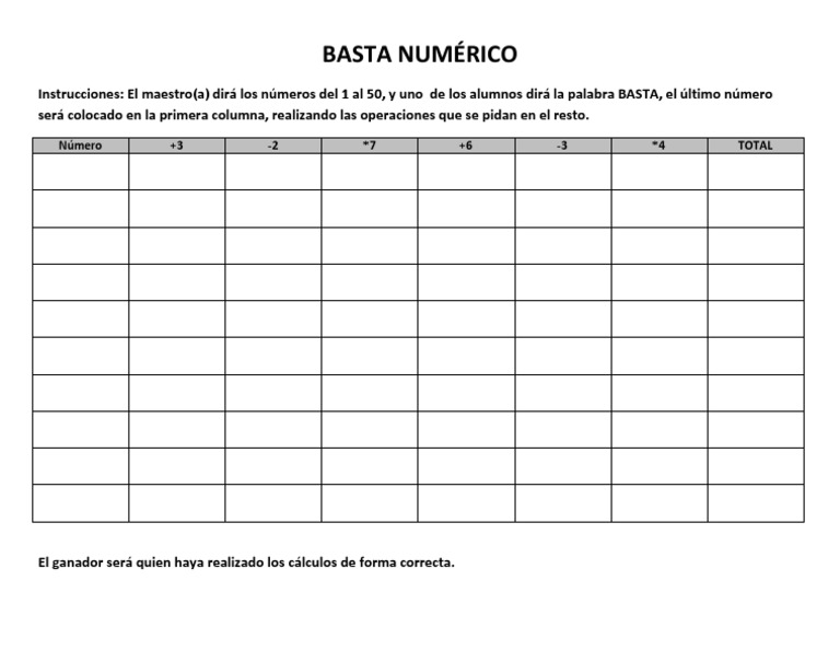 Basta Numérico