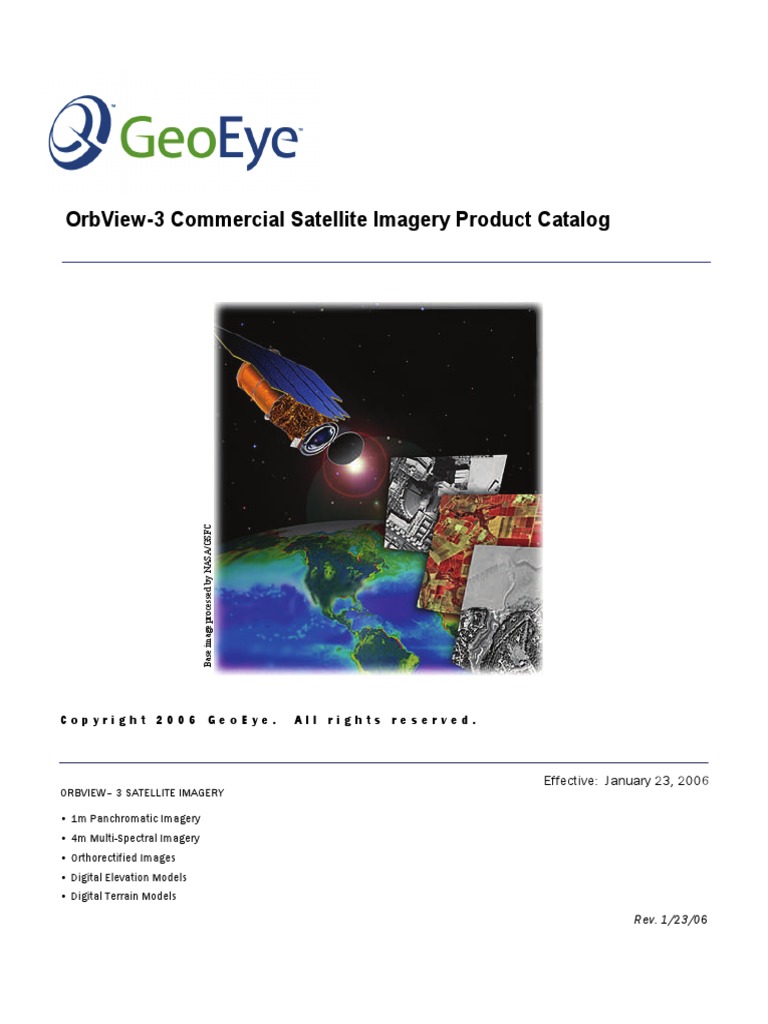Orbview-3 Commercial Satellite Imagery Product Catalog: Effective ...