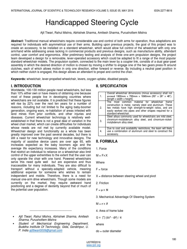Handicapped Steering Cycle PDF | PDF | Wheelchair | Vehicles