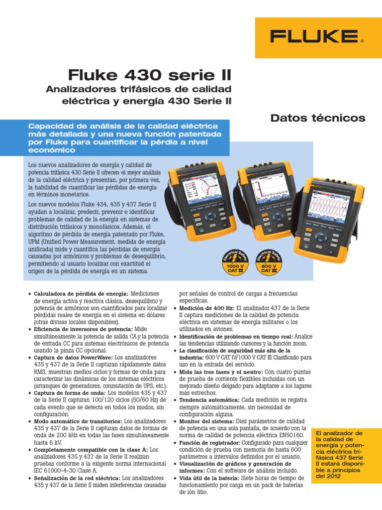 Fluke 435 PDF | PDF | Energia electrica | Electricidad