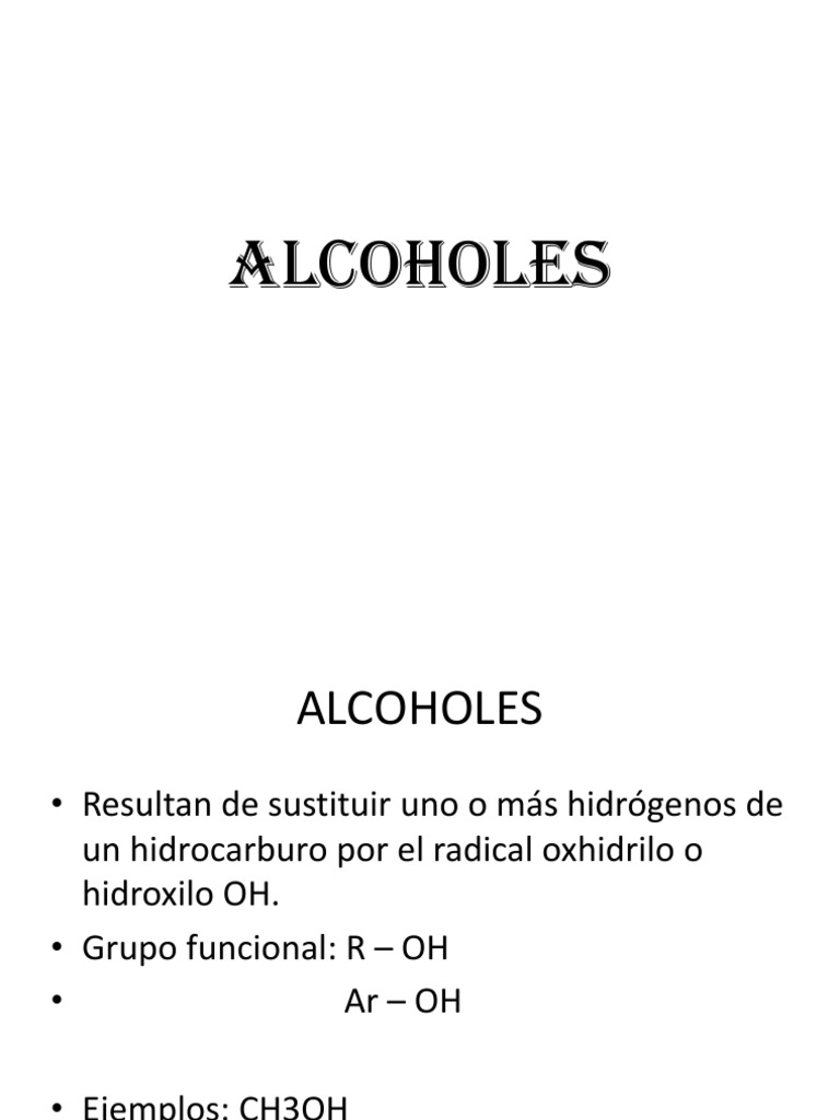 ALCOHOLES | PDF | Alcohol | Compuestos de carbono