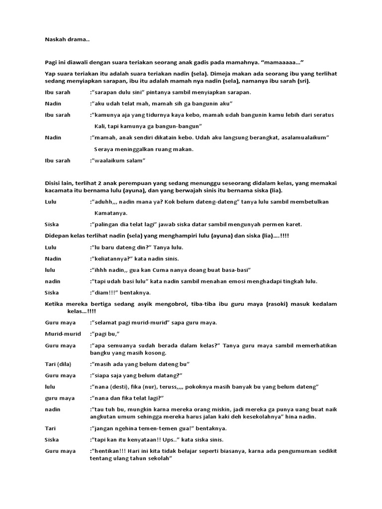 Naskah Drama Sekolah | PDF