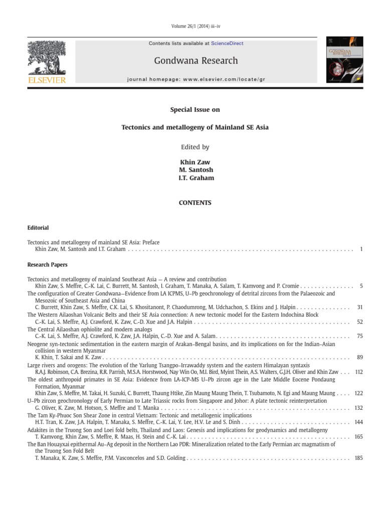 Gondwana Research: Special Issue On Tectonics and Metallogeny of ...