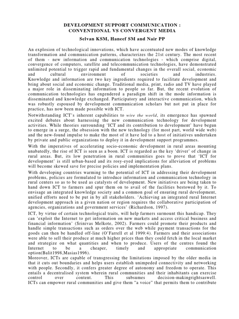 Development Support Communication | PDF | Information And ...