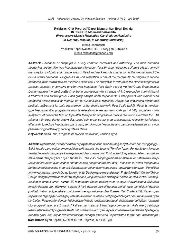 Reducing Tension Headaches | PDF