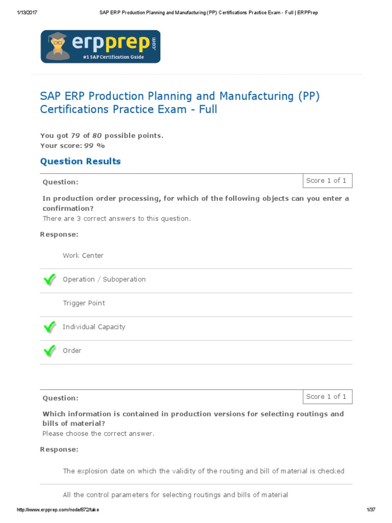 SAP ERP Production Planning and Manufacturing (PP) Certifications ...