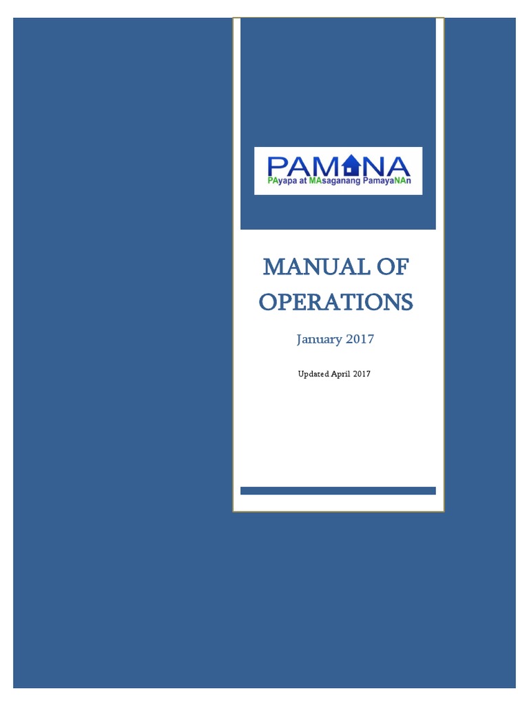 PAMANA Program Operations Manual | PDF | Government | Business