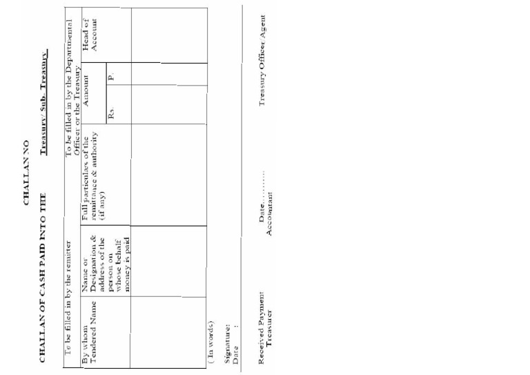 Treasury Challan Assam Govt | PDF