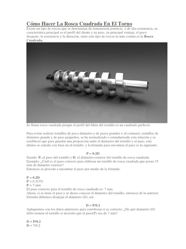 Cómo Hacer La Rosca Cuadrada en El Torno | Tornillo | Ingeniería mecánica