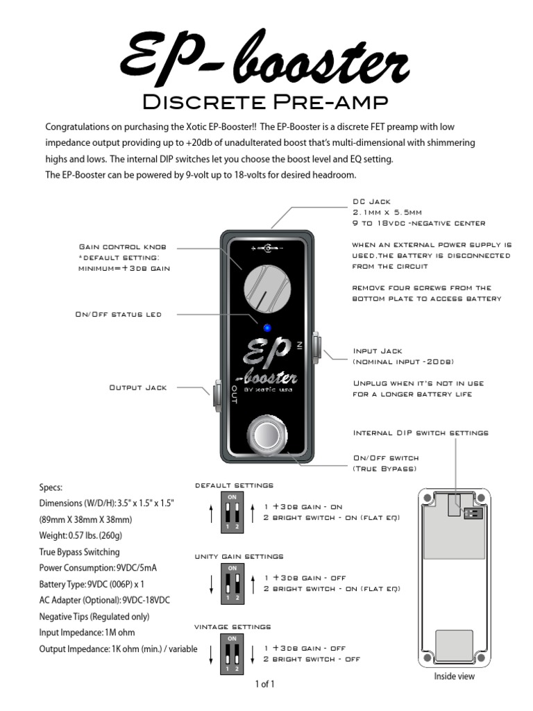 EP_Booster_manual.pdf | Power Supply | Switch