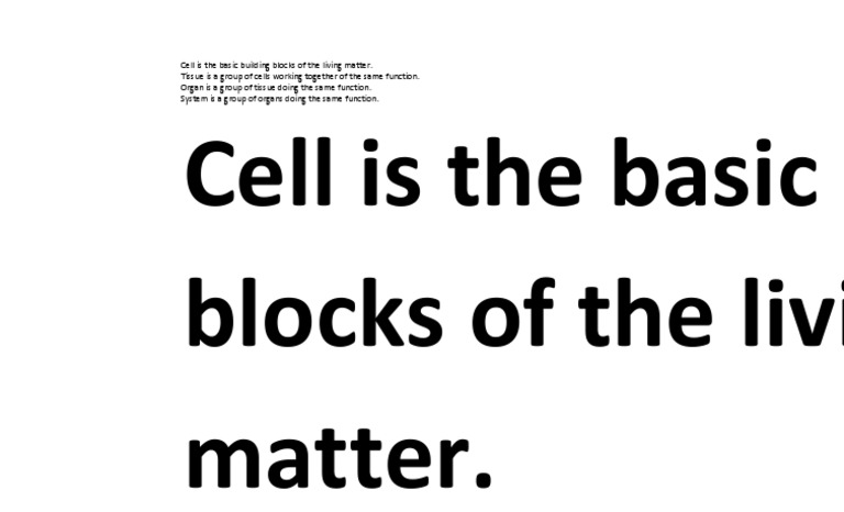 Cell Is The Basic Building Blocks of The Living Matter | PDF