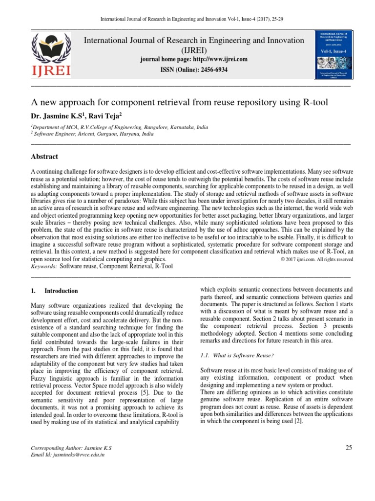 Vol-1, Issue-4 | PDF | Component Based Software Engineering | Reuse