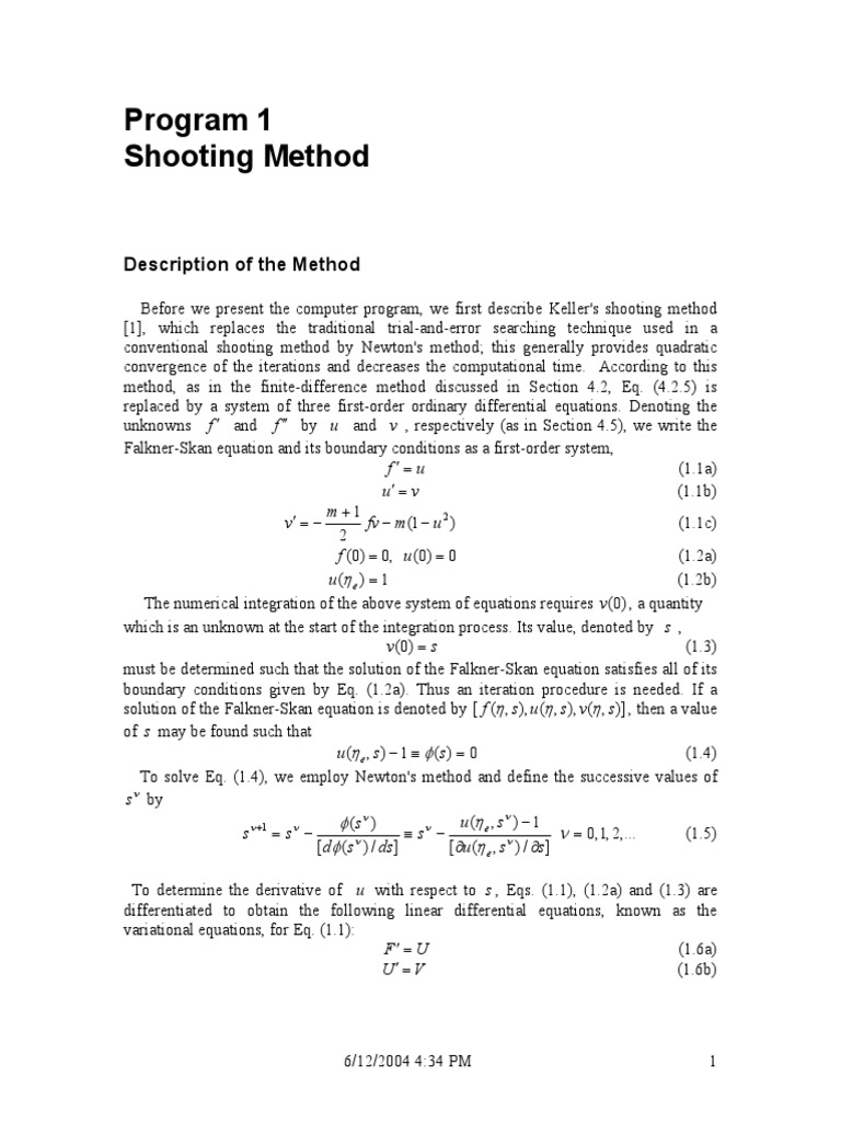 Shooting Method | PDF | Calculus Of Variations | Equations