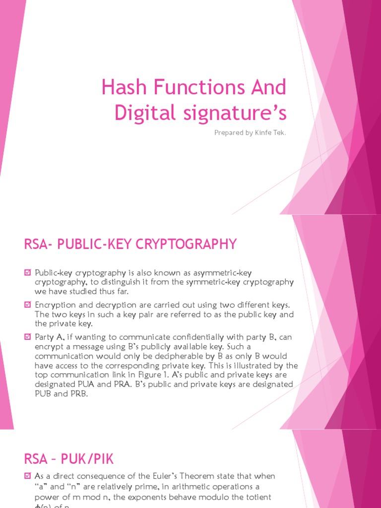 Hash Functions and Digital Signature's: Prepared by Kinfe Tek | PDF ...