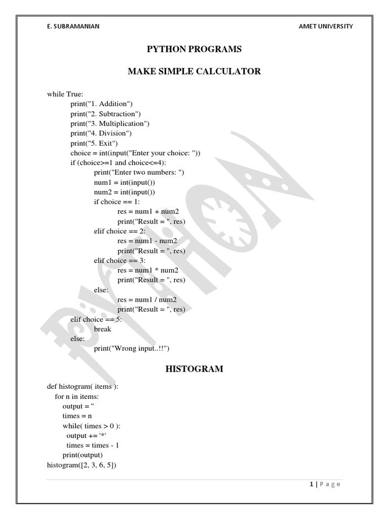 Python Example Programs | PDF | Filename | Teaching Mathematics