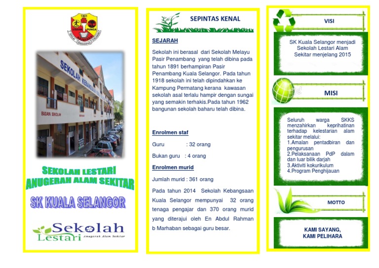 Pamplet Sekolah Lestari 1 | PDF