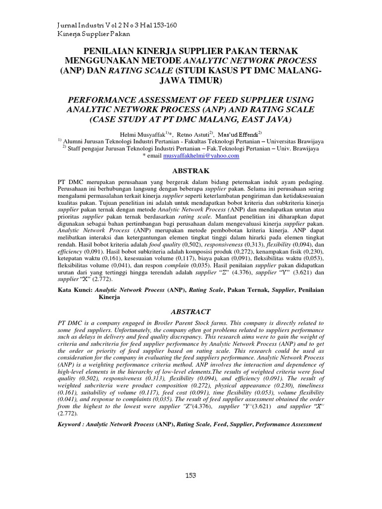 ANP & Rating Scale | PDF