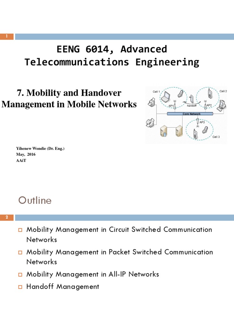 Handover Management in Mobile Networks | PDF | Cellular Network ...