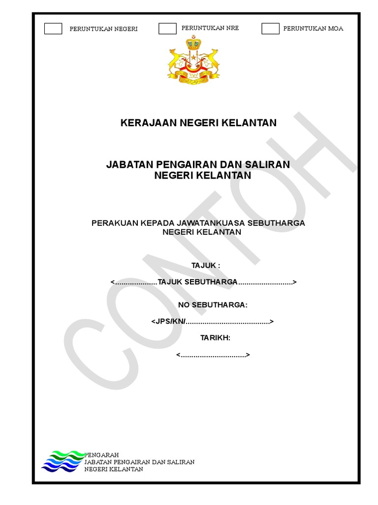CONTOH KERTAS PERAKUAN SEBUTHARGA Complete | PDF